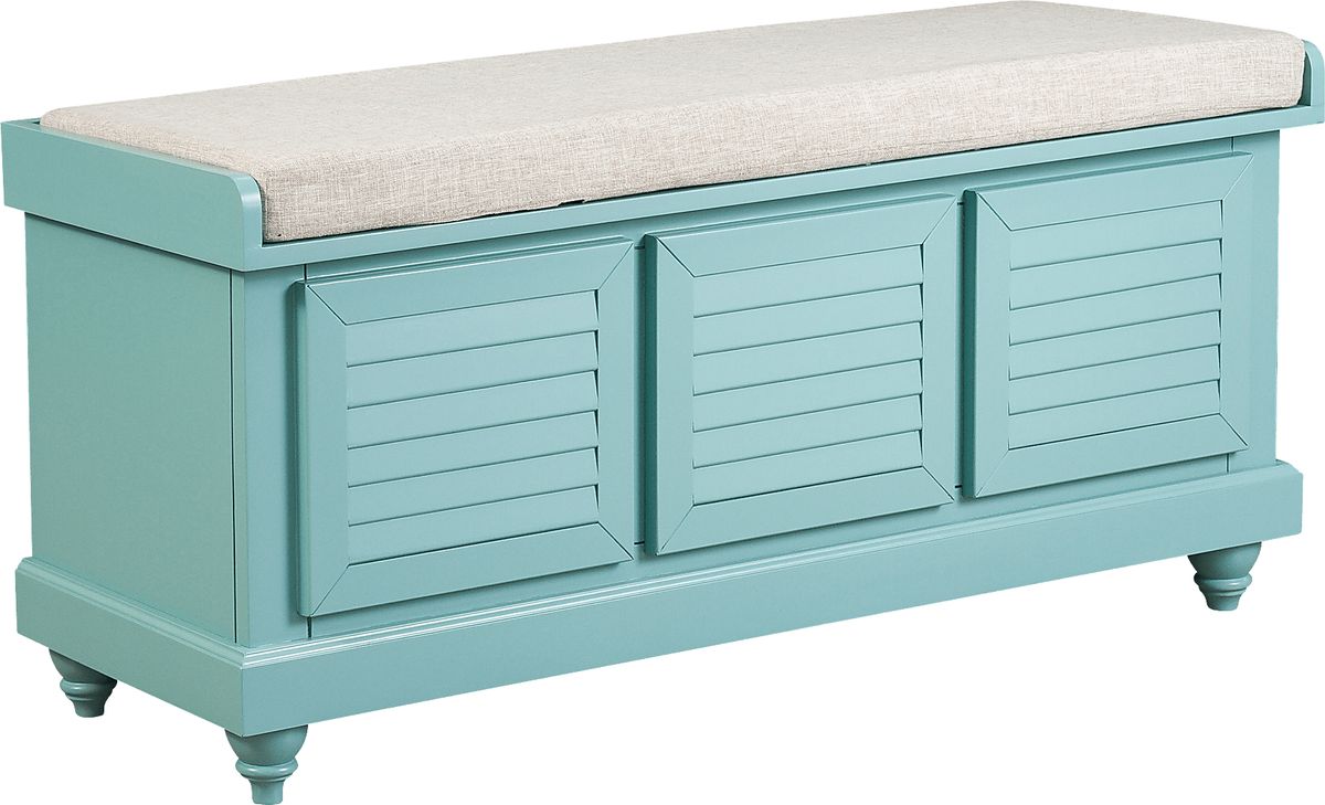 Fourwood Teal Storage Bench - Rooms To Go