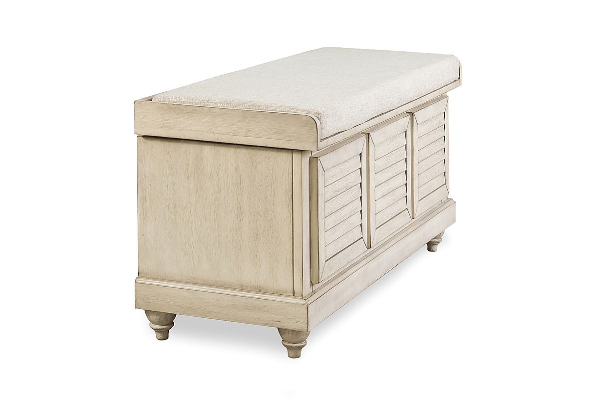 Fourwood White Storage Bench | Rooms to Go