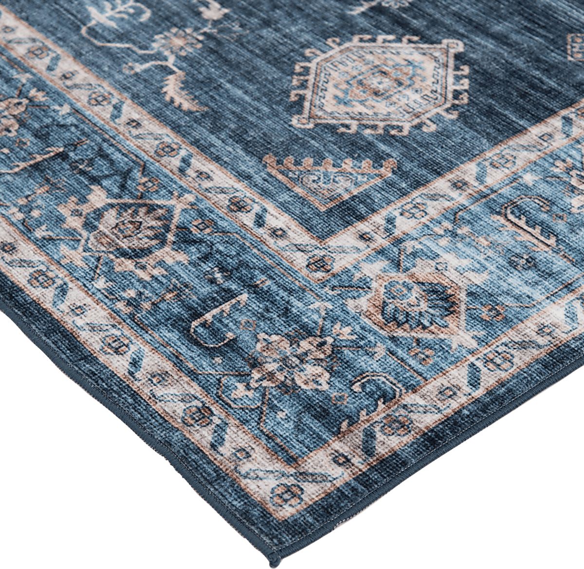Foutch Navy Blue Polyester Fabric Rug | Rooms to Go