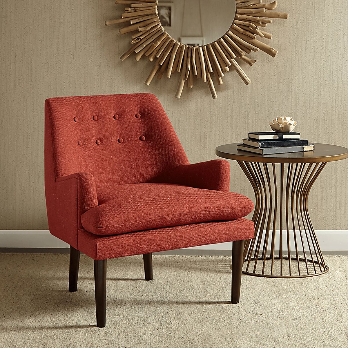 Foxshire Red Polyester Fabric Accent Chair | Rooms to Go