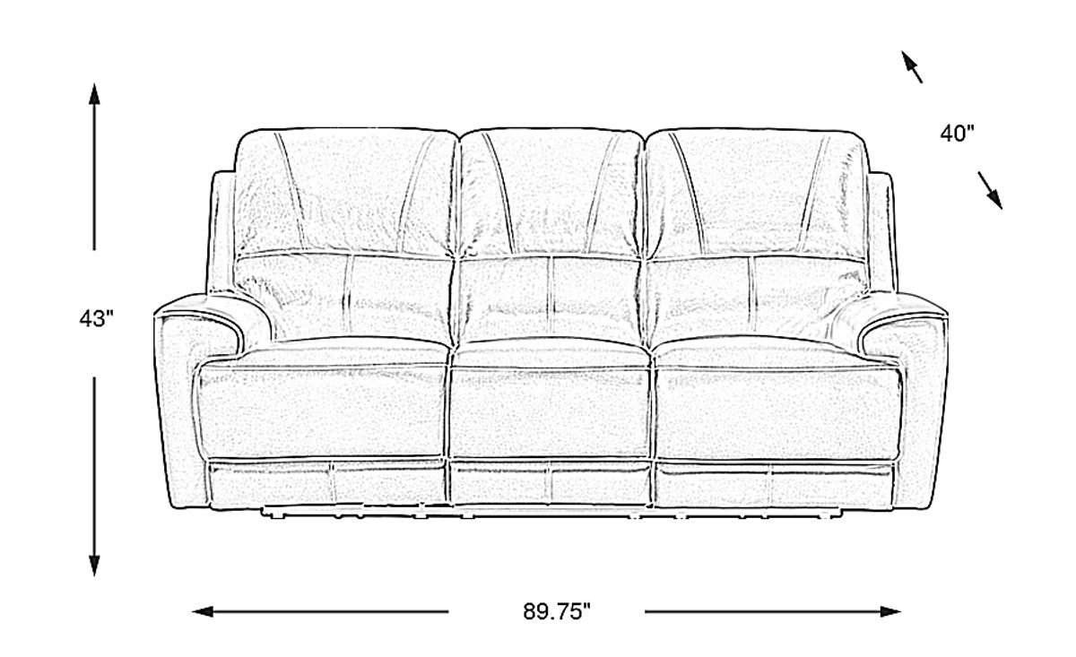 Drew & Jonathan Fremont Gray Leather Dual Power Reclining Sofa | Rooms ...