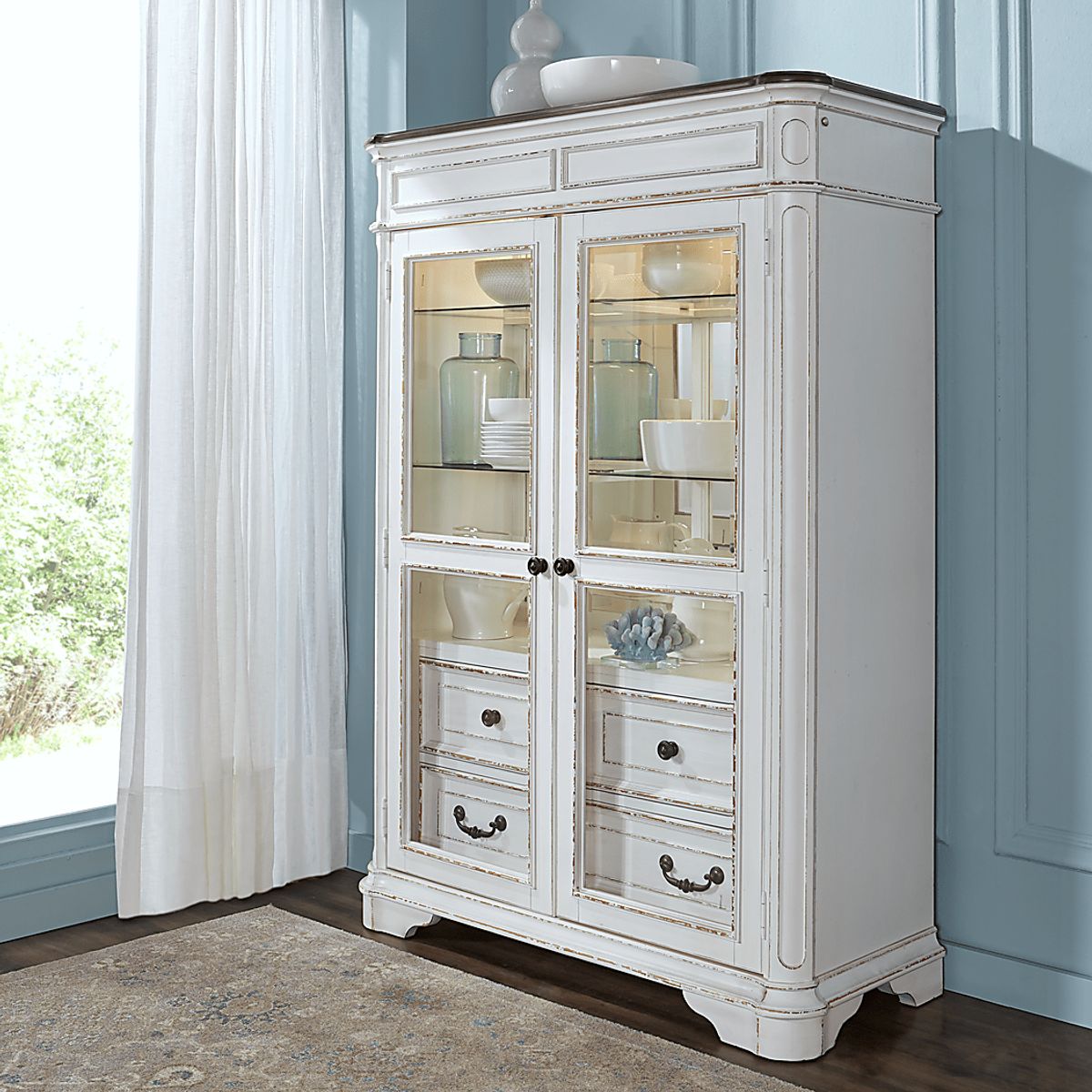 French Market White Colors,White Display Cabinet | Rooms to Go