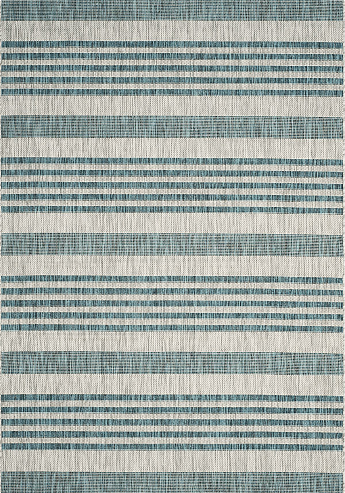 Fresh Stripes Teal Blue,Green Outdoor Rug | Rooms to Go