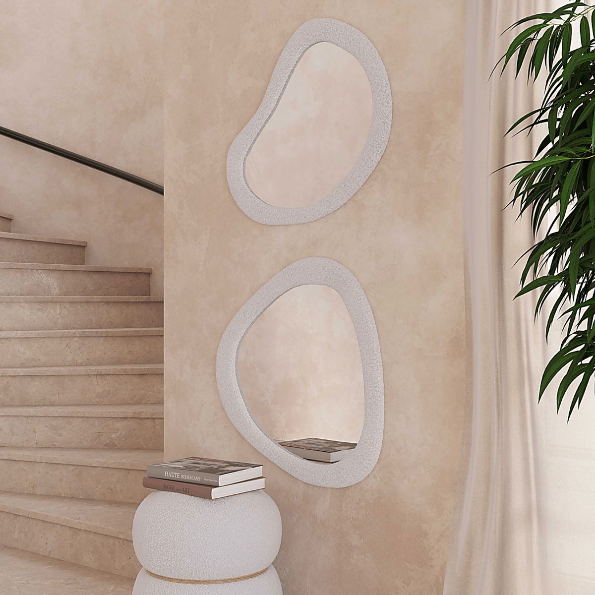 Friedheim I Cream Beige Polyester Fabric Mirror | Rooms to Go