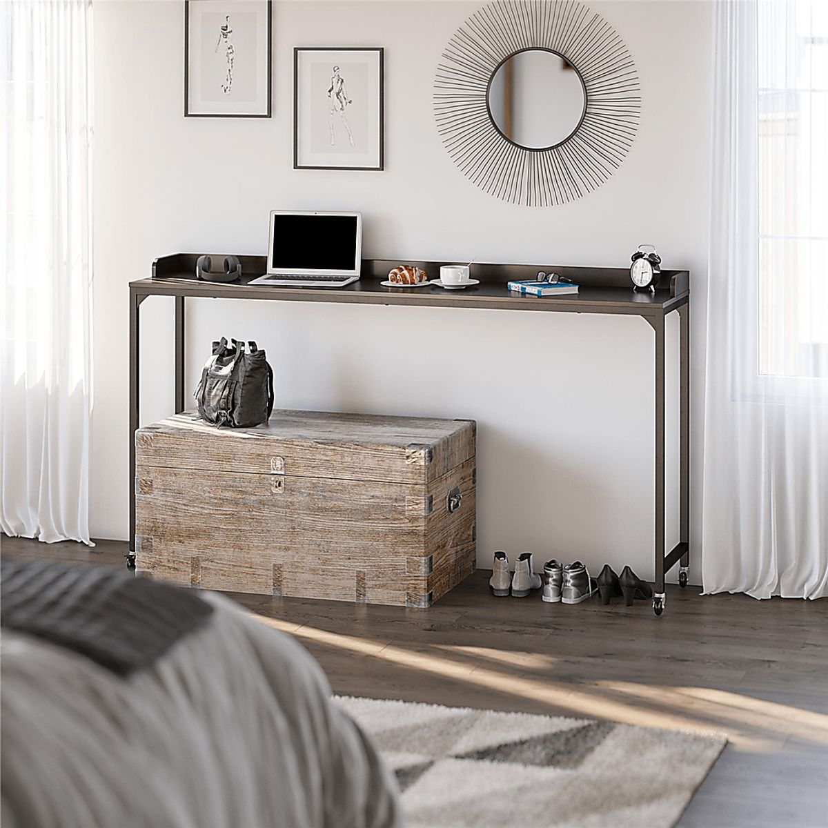 Fritzi Espresso Dark Wood Console Table | Rooms to Go