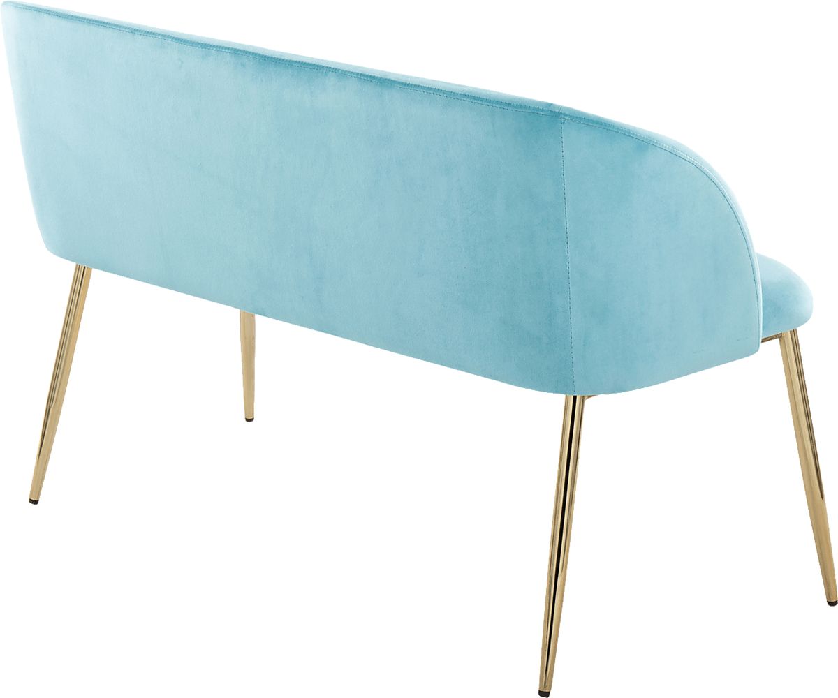 Fulham Blue Velvet Plush Accent Bench | Rooms to Go