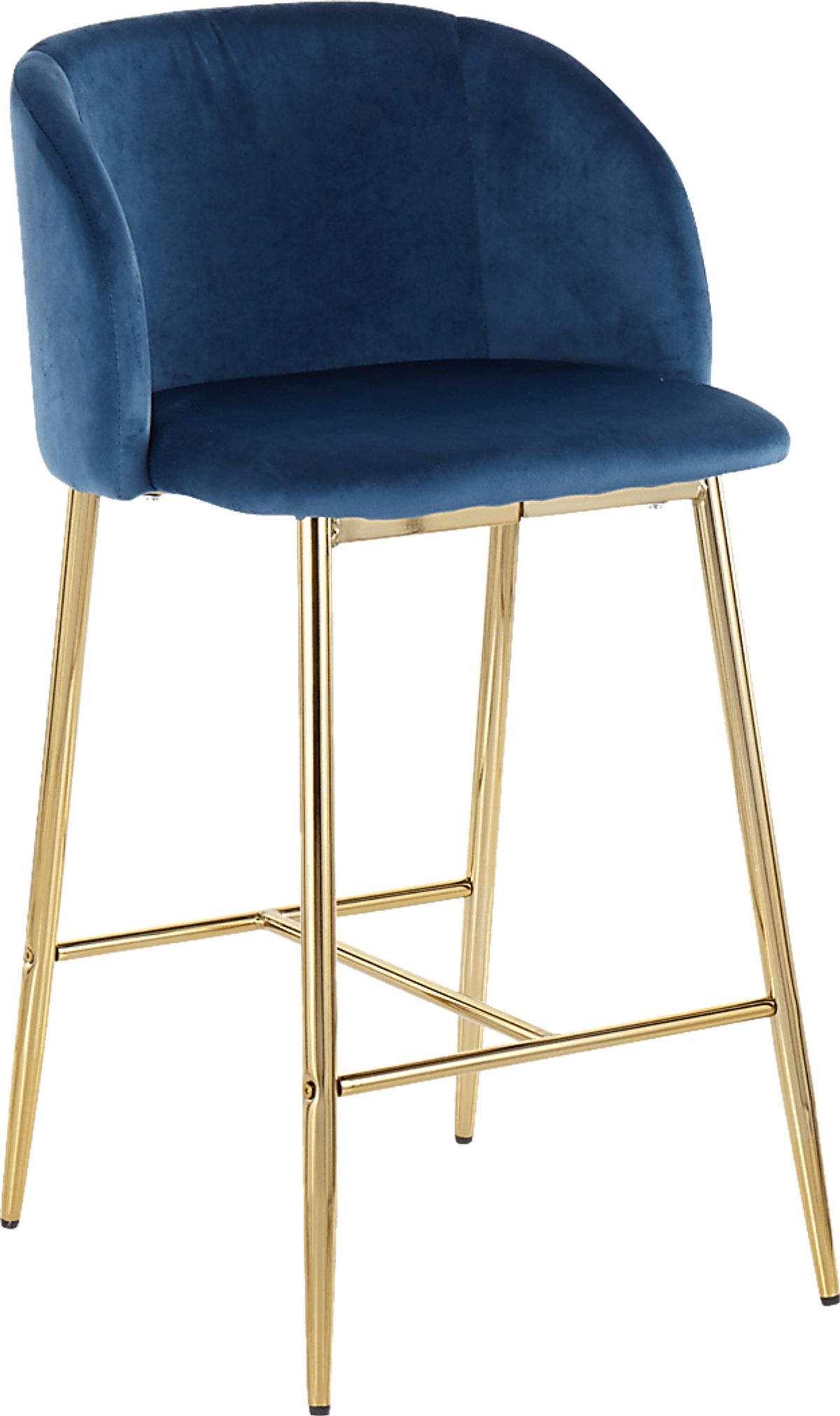 Fulham I Gold Colors,Metal Blue Counter Height Stool, Set Of 2 | Rooms ...