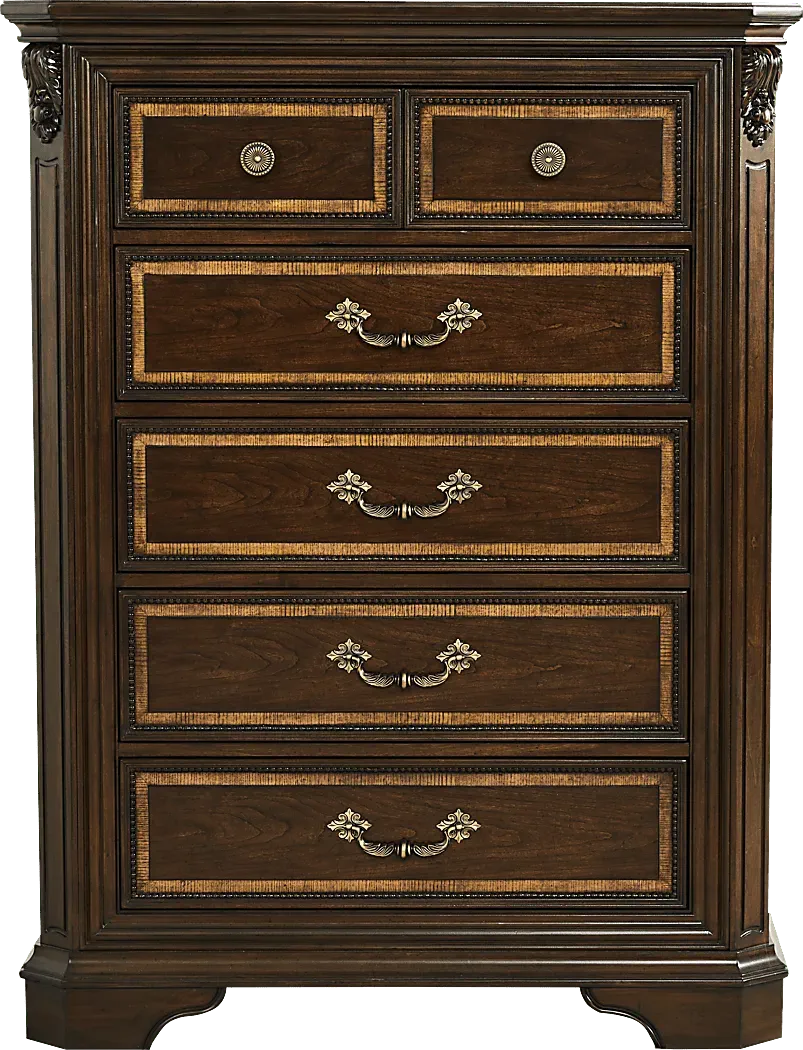 Fuller Brown Cherry Dark Wood Chest | Rooms to Go