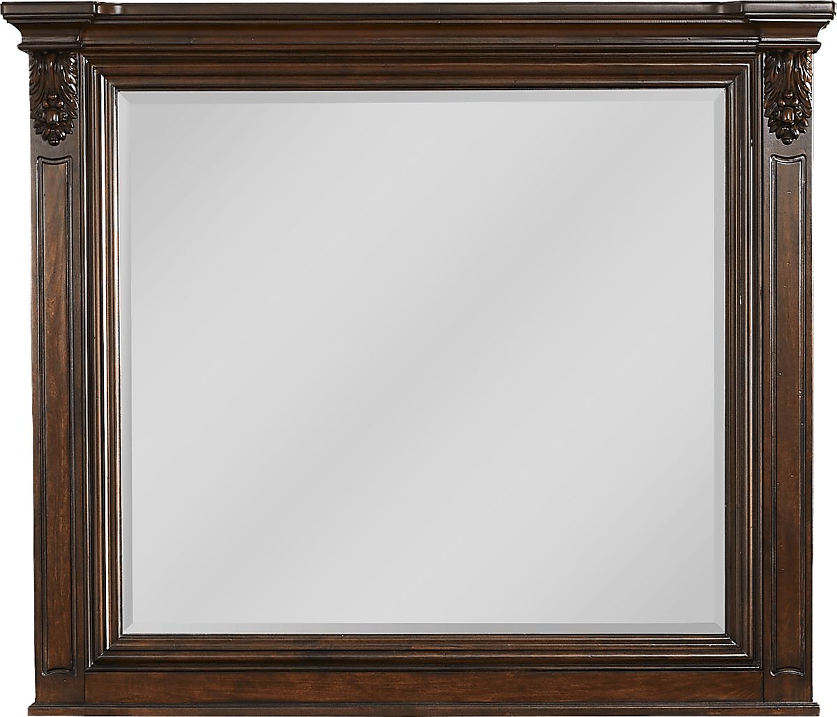 Fuller Brown Cherry Dark Wood Mirror | Rooms to Go