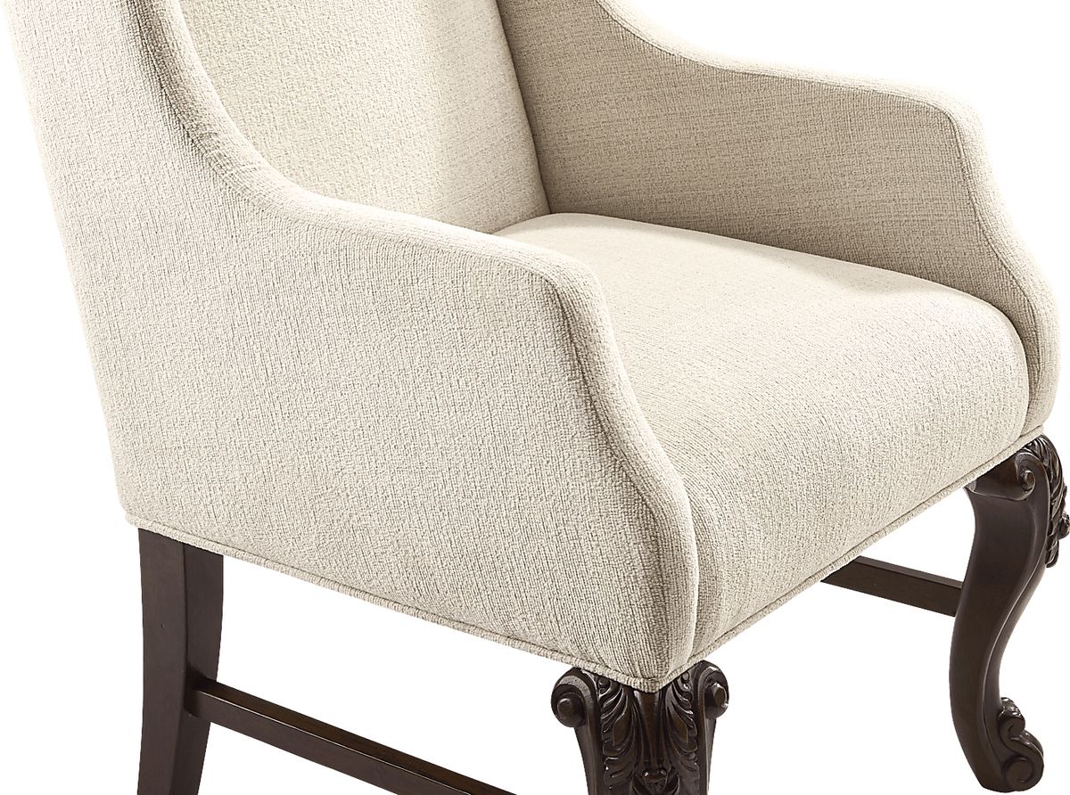 Fuller Brown Cherry Dark Wood White Host Chair | Rooms to Go