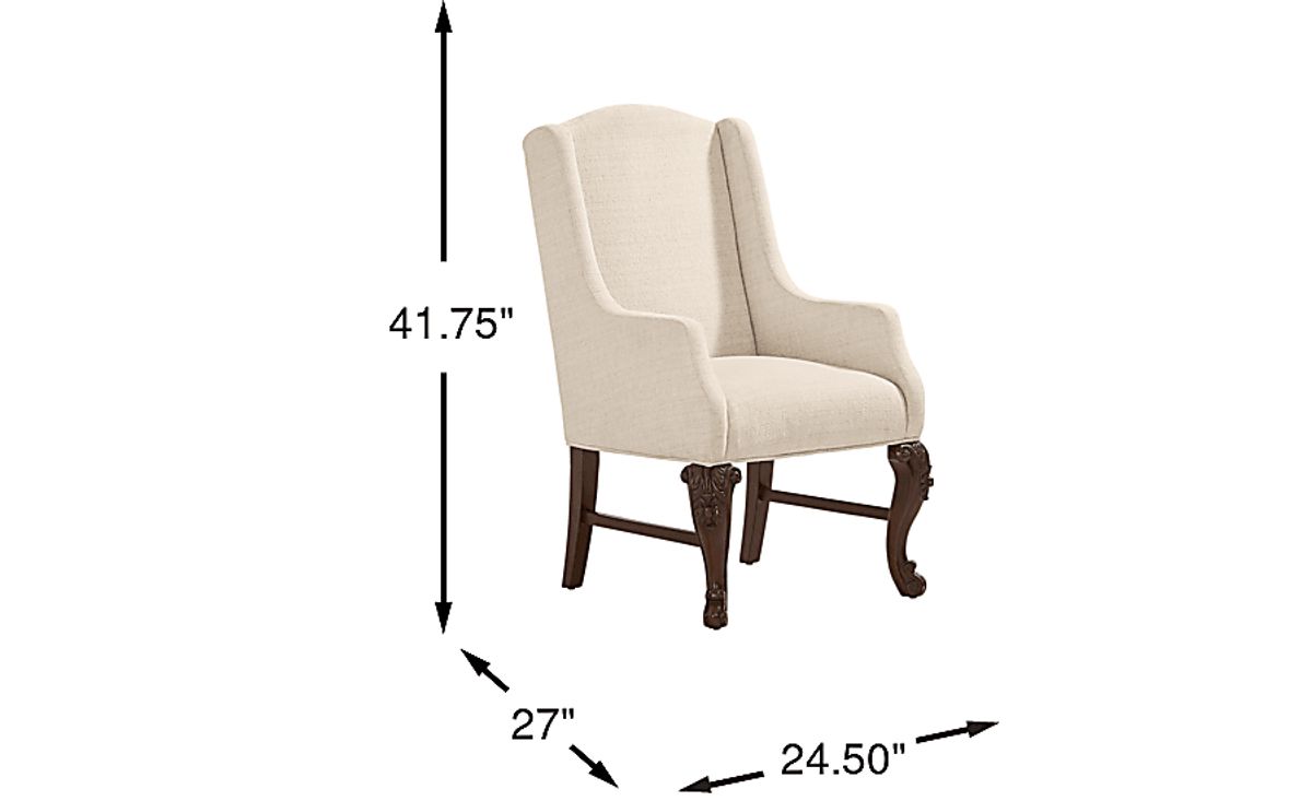 Fuller Brown Cherry Dark Wood White Host Chair | Rooms to Go