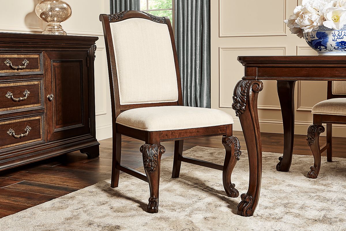 Fuller 5 Pc Brown Cherry Dark Wood Dining Room Set With Dining Table, Side Dining Chair | Rooms ...