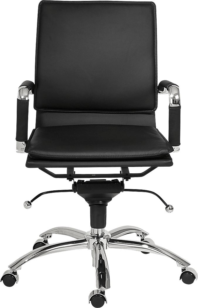 Furnberg Black Synthetic Fabric Low Desk Chair | Rooms to Go