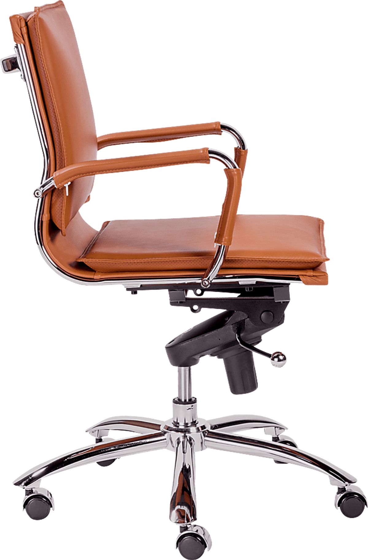 Furnberg Cognac Red Synthetic Fabric Low Desk Chair | Rooms to Go