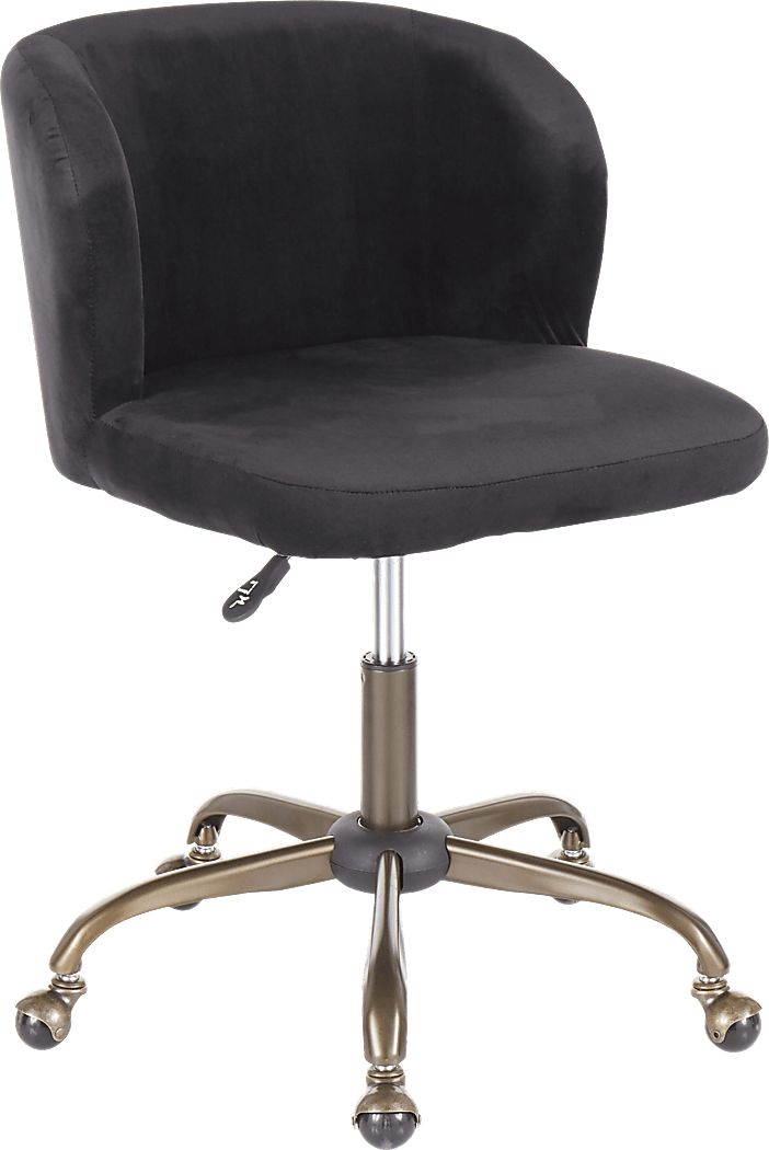 Fussell Black Plush Desk Chair - Rooms To Go