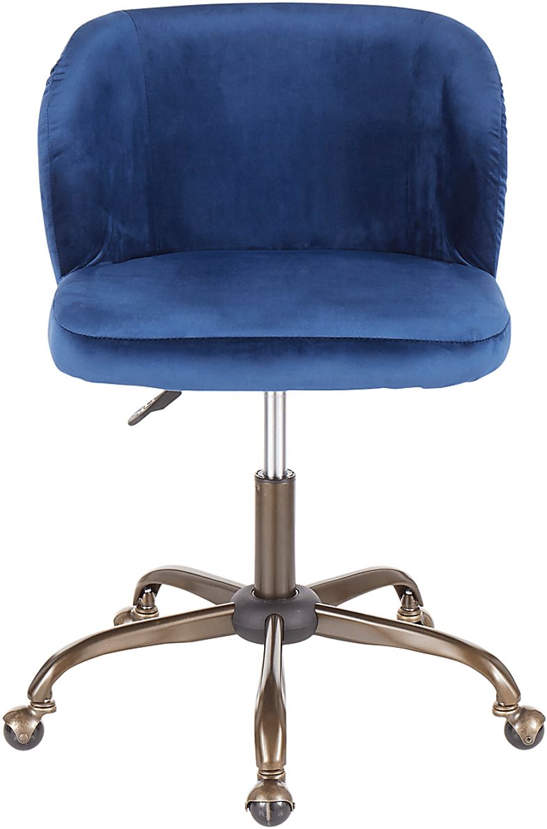 Fussell Blue Plush Desk Chair - Rooms To Go