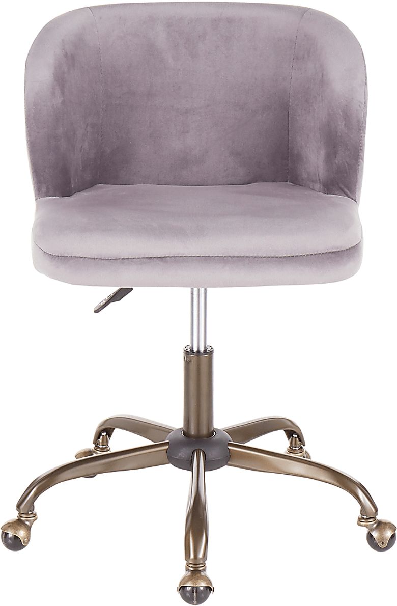 Fussell Silver Plush Desk Chair - Rooms To Go