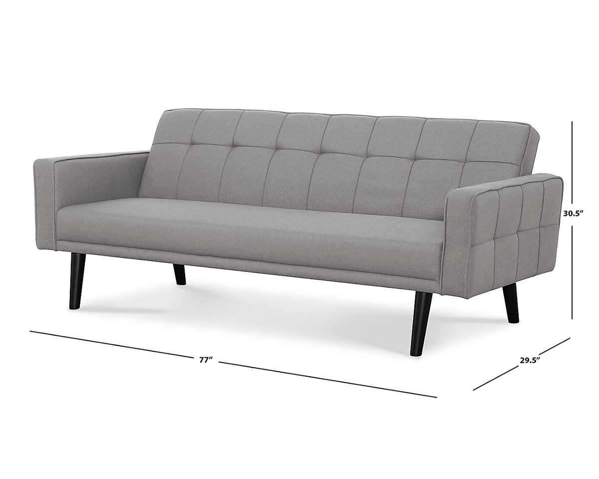 Gadwall Light Gray Polyester Fabric Futon | Rooms to Go