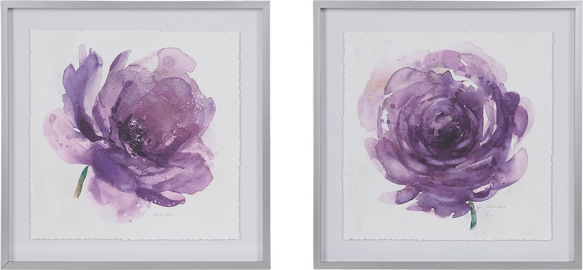 Gaedke Purple Framed Graphic Artwork 2 Piece Set - Rooms To Go