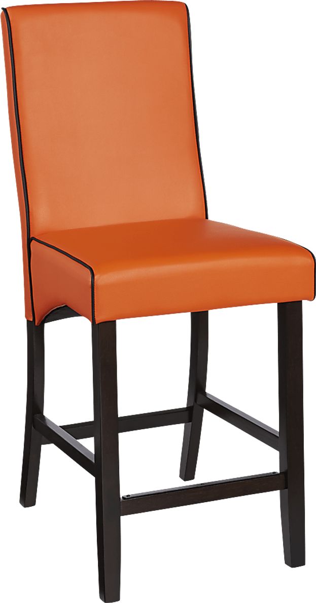 Galena Orange Orange,Red Vinyl Fabric Counter Height Stool - Rooms To Go