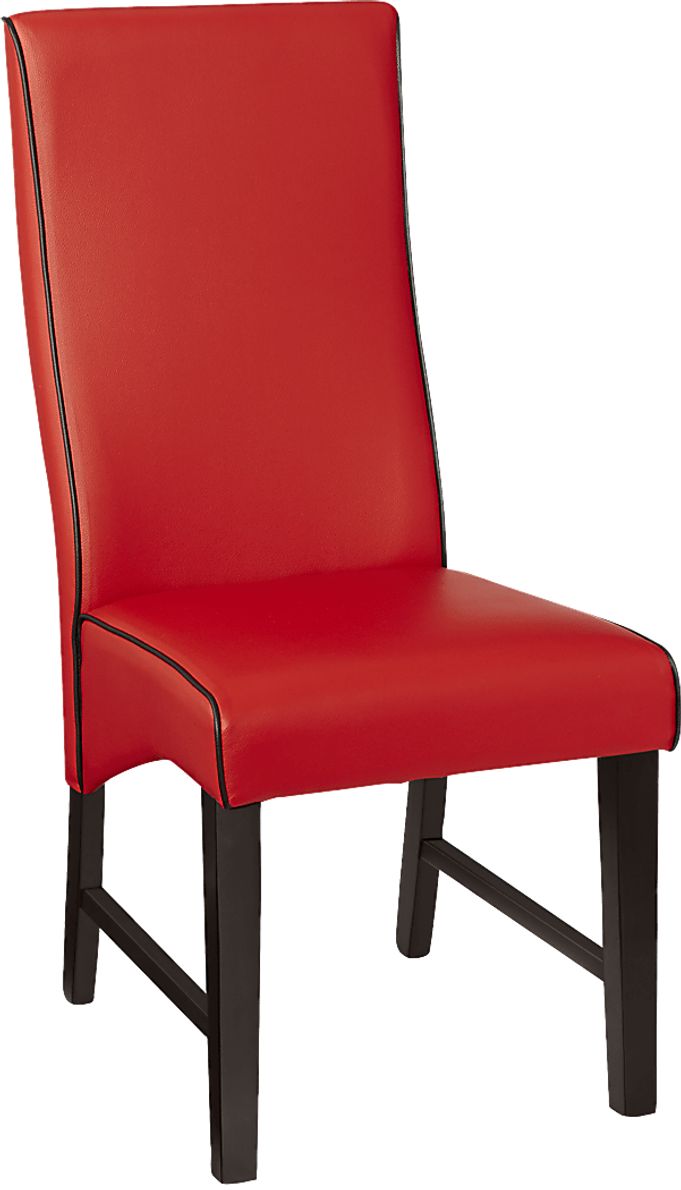 Galena Espresso Dark Wood Red Side Chair - Rooms To Go