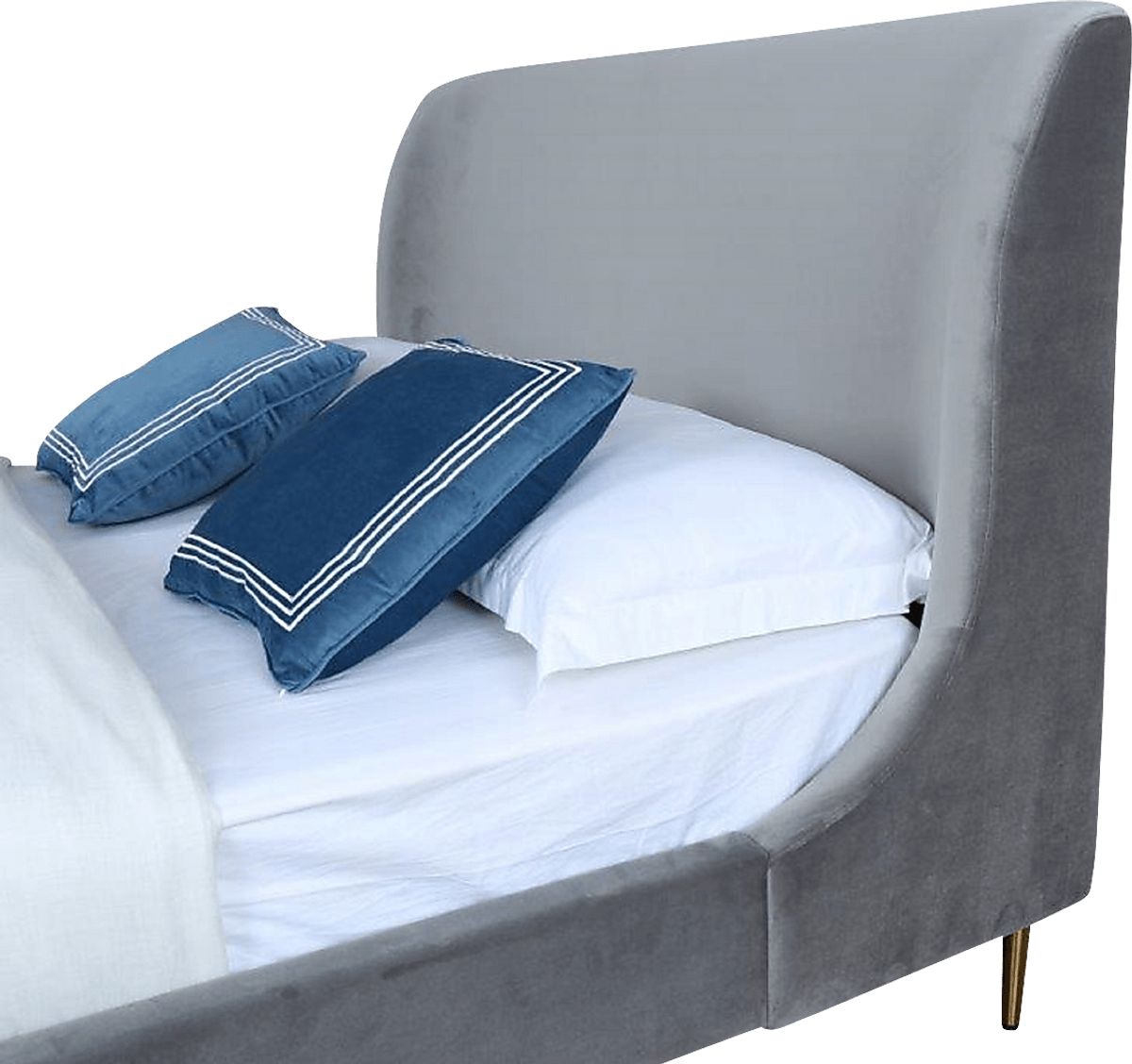 Galerita Gray Velvet Plush Queen Bed | Rooms to Go