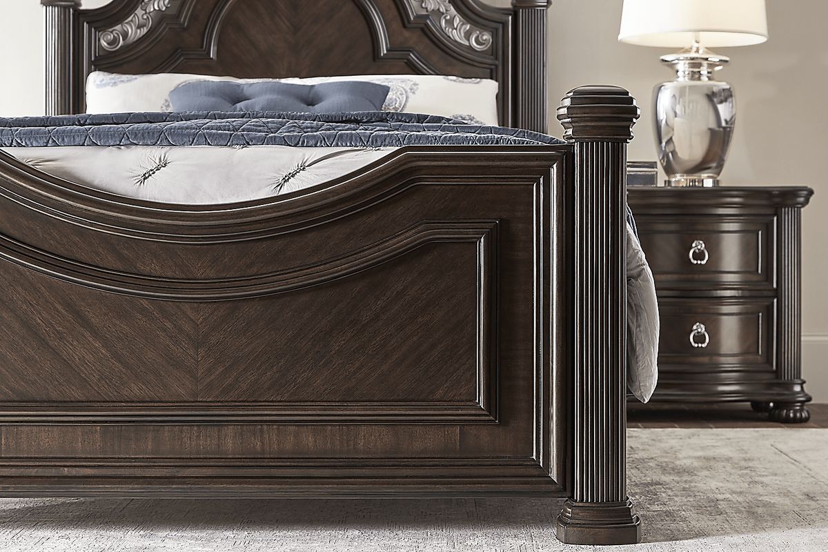 Gallagher Avenue 5 Pc Brown Dark Wood Queen Bedroom Set With 3 Pc Queen ...