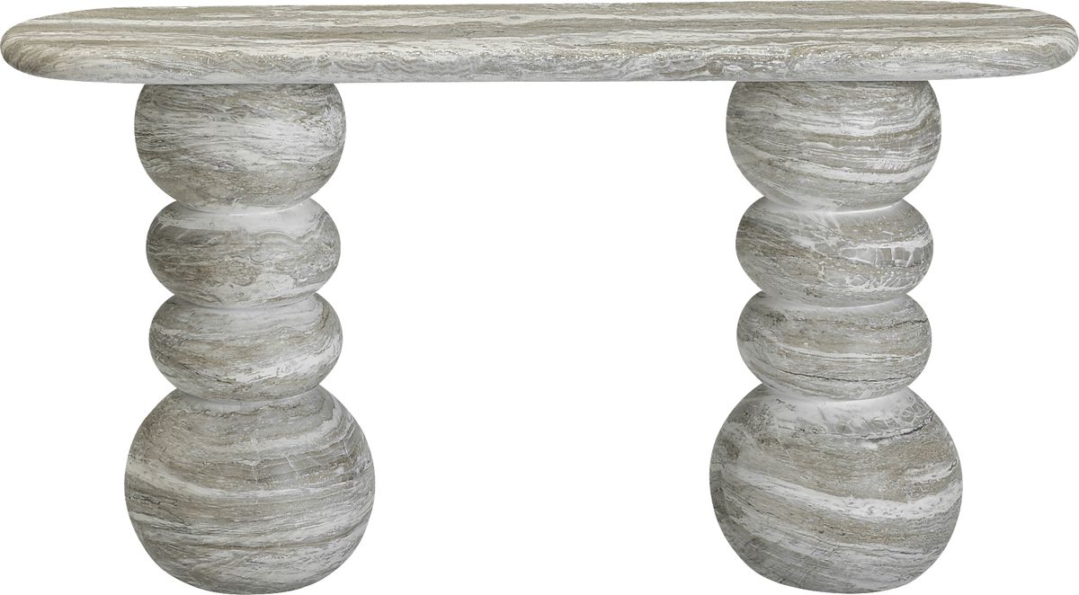 Ganrose Stone Beige Outdoor Console Table | Rooms to Go