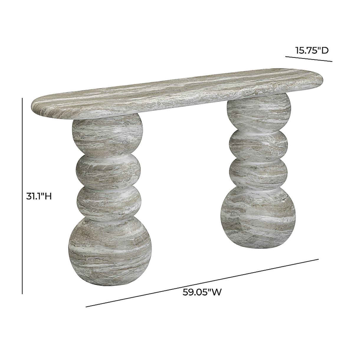 Ganrose Stone Beige Outdoor Console Table | Rooms to Go