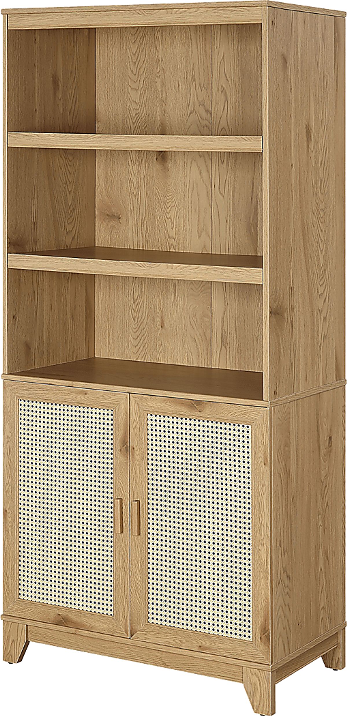 Gansons Natural Light Wood Beige,White Bookcase | Rooms to Go