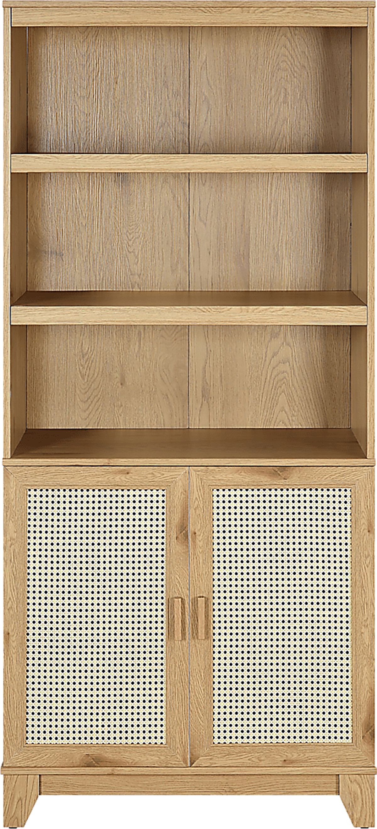 Gansons Natural Light Wood Beige,White Bookcase | Rooms to Go