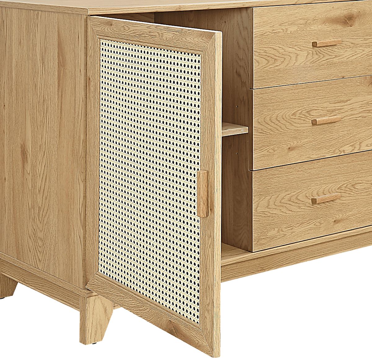 Gansons Brown Dark Wood Natural Beige,White Sideboard | Rooms to Go