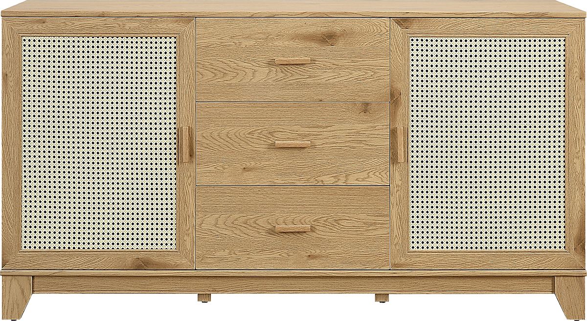 Gansons Brown Dark Wood Natural Beige,White Sideboard | Rooms to Go