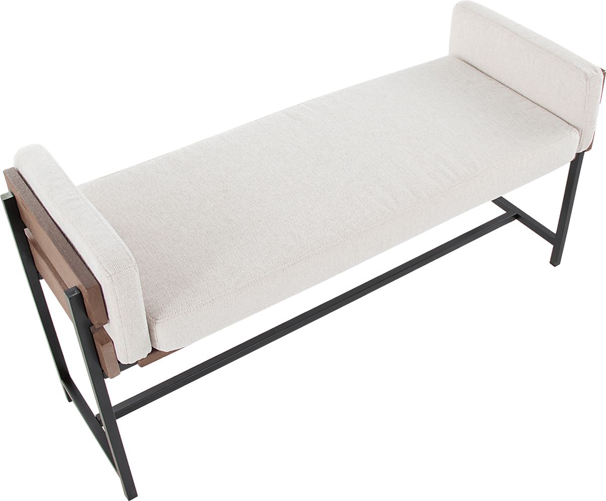 Gardencove I Cream Beige Polyester Fabric Bench | Rooms to Go