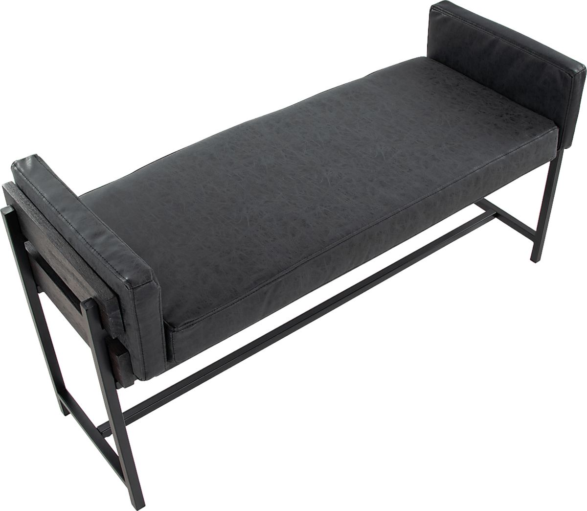 Gardencove II Black Polyurethane Fabric Bench | Rooms to Go