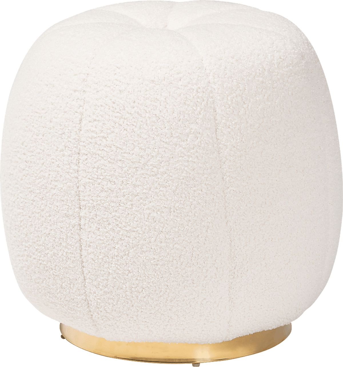 Gargonza Ivory Beige Terylene Ottoman | Rooms to Go