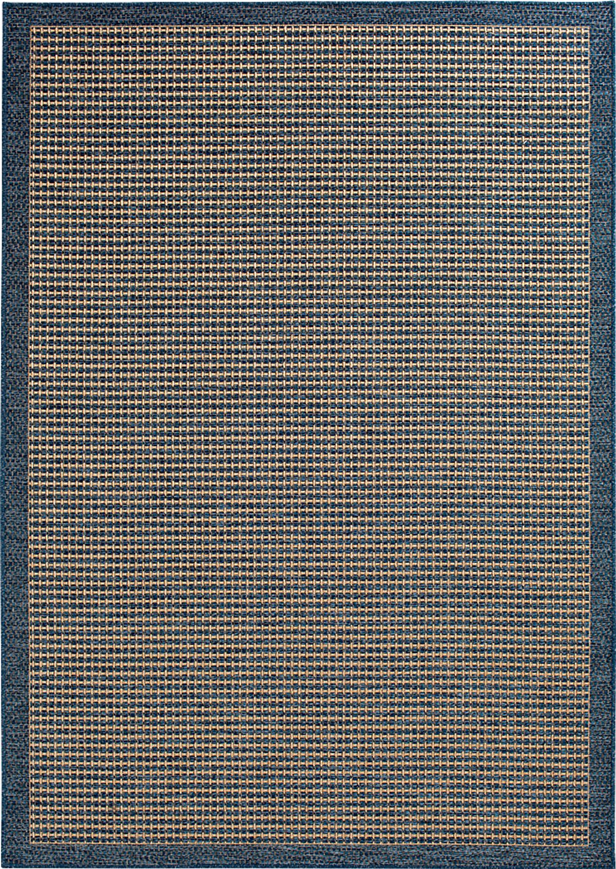 Gasha Blue Polypropylene Fabric Outdoor Rug | Rooms to Go