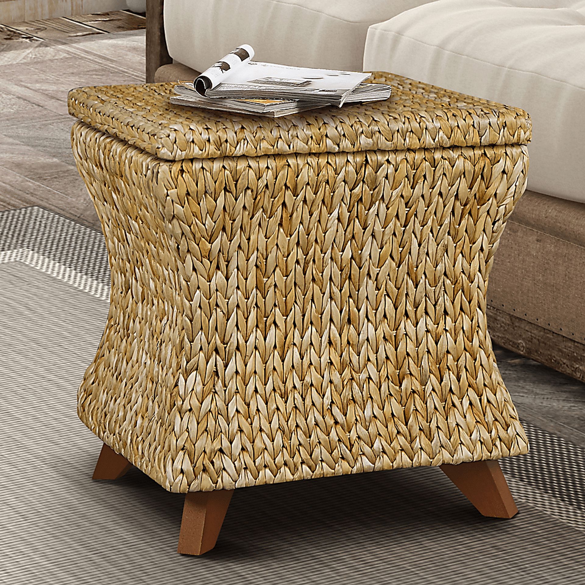 Gatala Brown Woven Ottoman | Rooms to Go