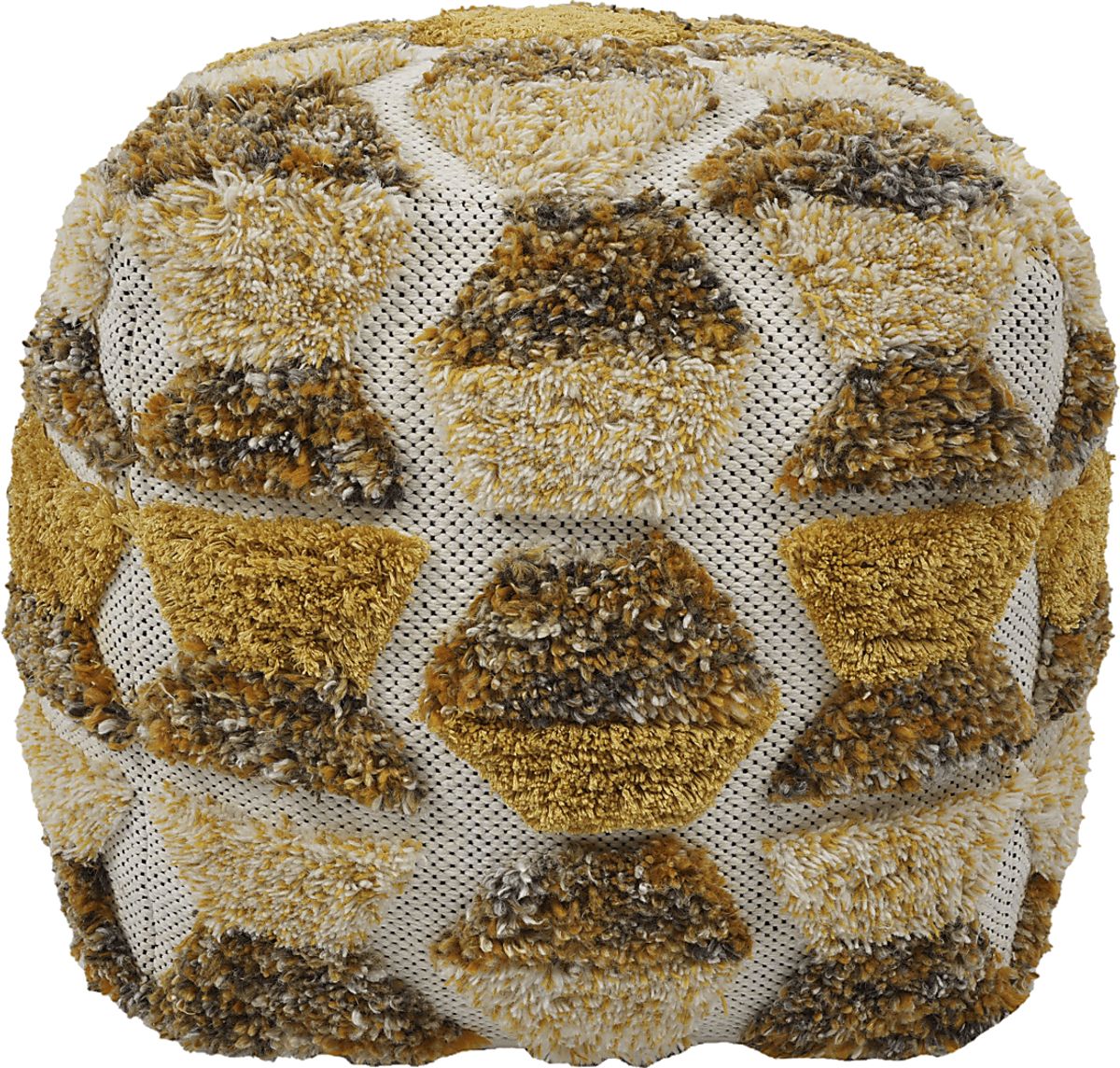Gatchell Gold Yellow Cotton,Polyester,Rayon,Wool Fabric Ottoman | Rooms ...