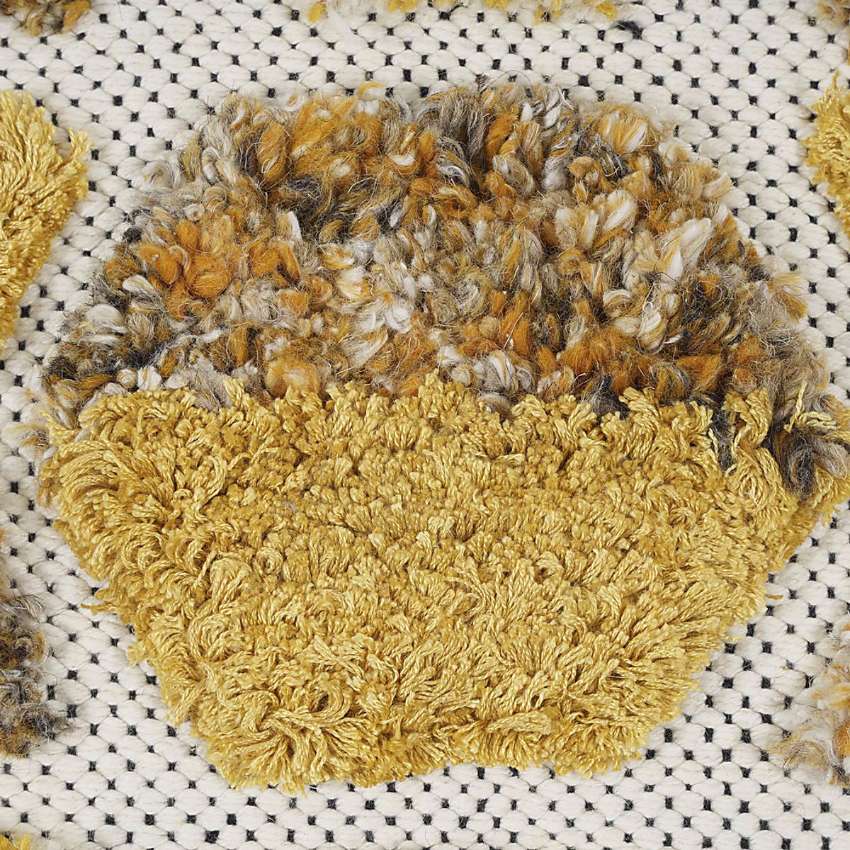 Gatchell Gold Yellow Cotton,Polyester,Rayon,Wool Fabric Ottoman | Rooms ...