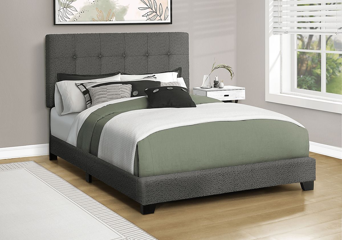 Gemmart Dark Gray Boucle Full Bed | Rooms to Go