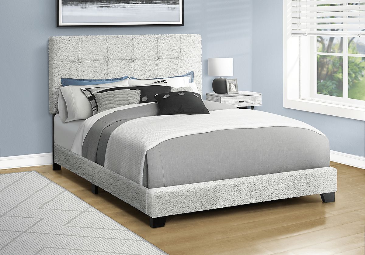 Gemmart Light Gray Boucle Full Bed | Rooms to Go