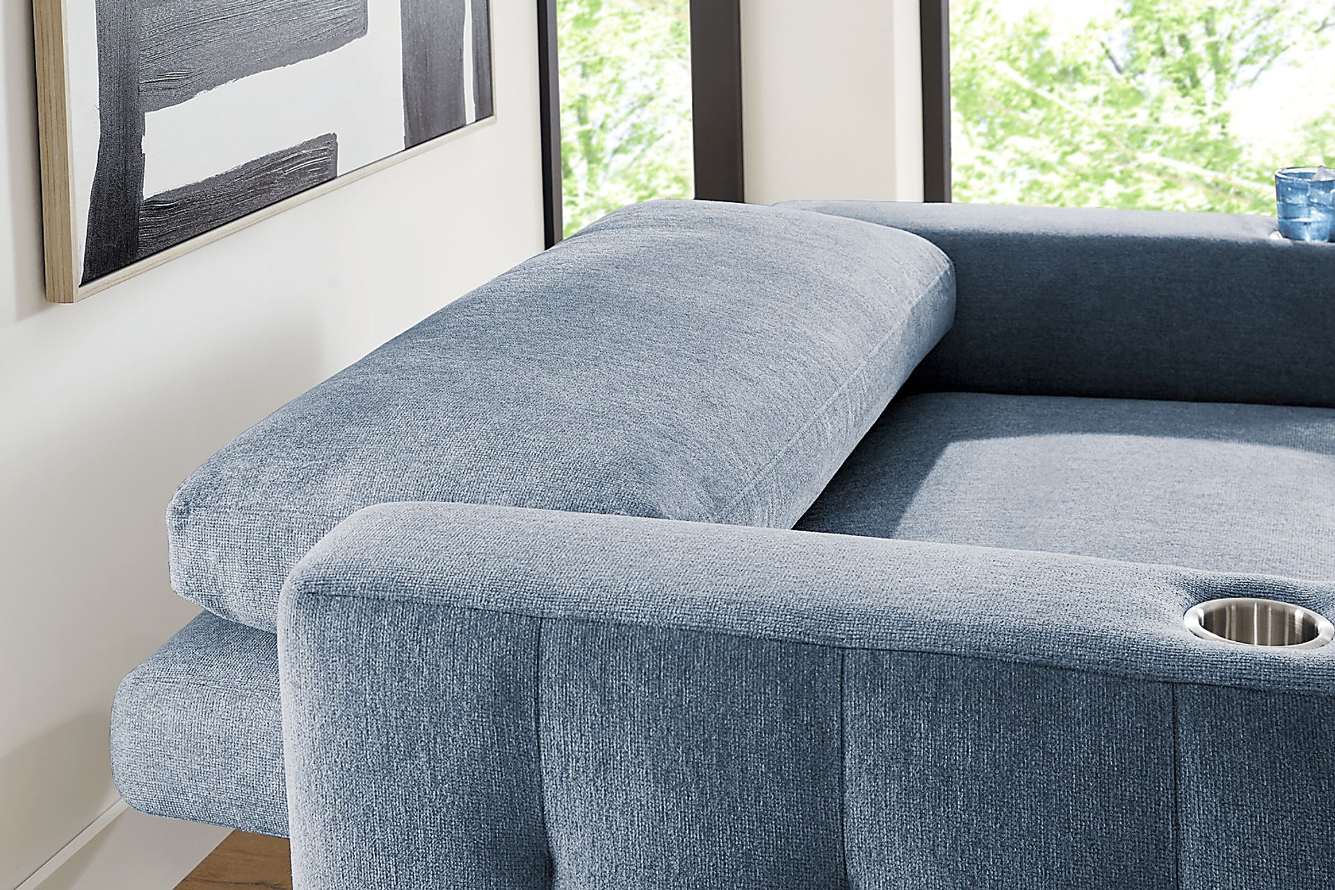 Geneva Blue Textured 2 Pc Chaise | Rooms to Go