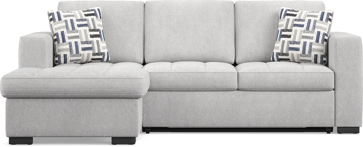 Geneva Gray Textured 2 Pc Left Arm Chaise Pcstorage Sleeper Sectional ...