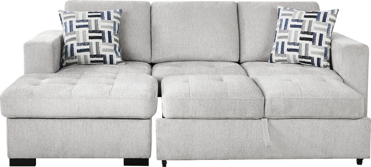 Geneva Gray Textured 2 Pc Left Arm Chaise Pcstorage Sleeper Sectional | Rooms to Go