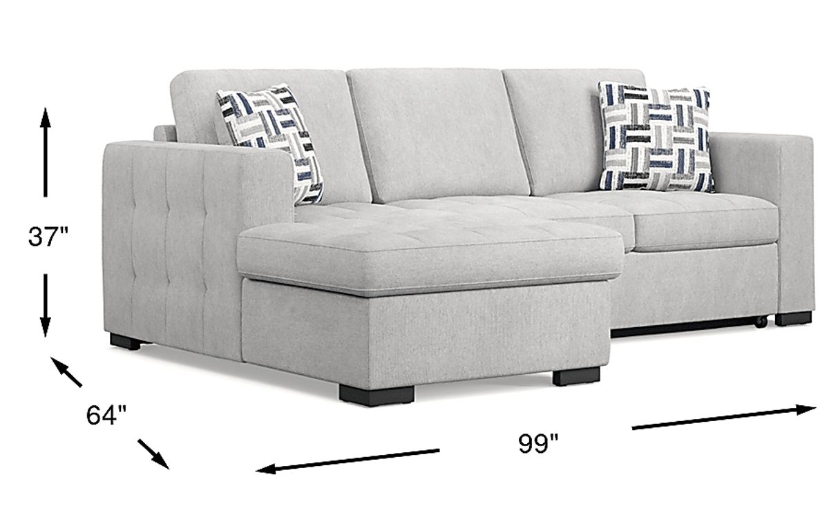 Geneva Gray Textured 2 Pc Left Arm Chaise Pcstorage Sleeper Sectional ...