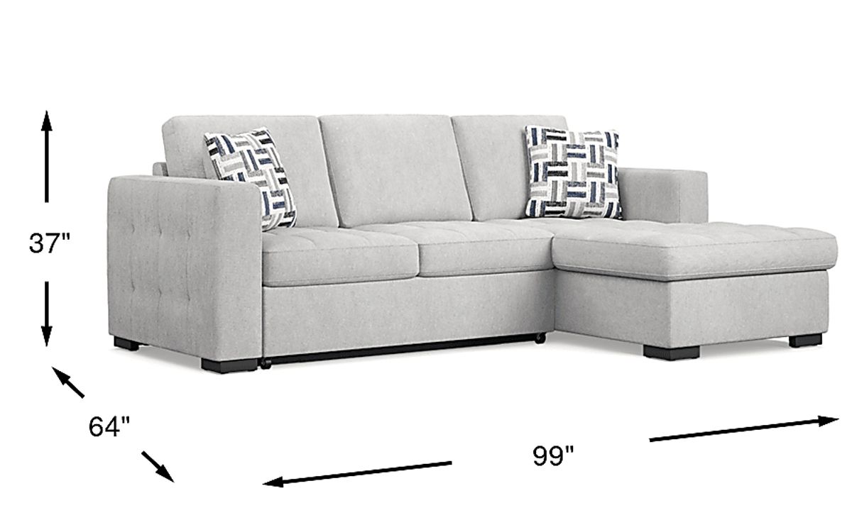 Geneva Gray Textured 2 Pc Right Arm Chaise Left Sleeper Sectional ...