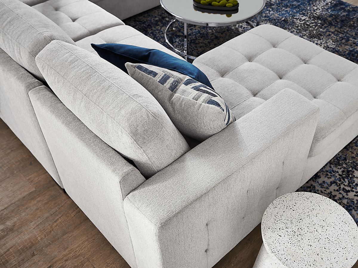 Geneva Gray Textured 3 Pc Left Arm Chaise Pcstorage Sleeper Sectional ...