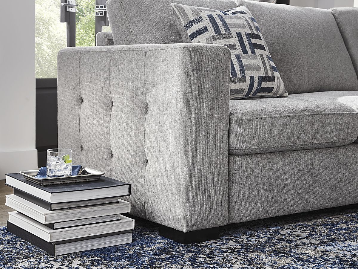 Geneva Gray Textured 3 Pc Right Arm Chaise Pcstorage Sleeper Sectional ...