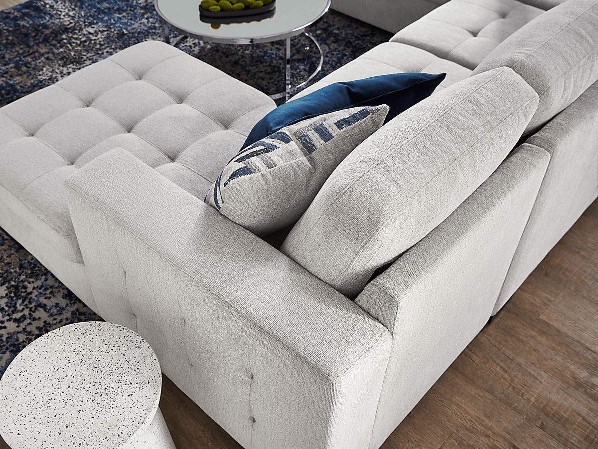 Geneva Gray Textured 3 Pc Right Arm Chaise Pcstorage Sleeper Sectional ...